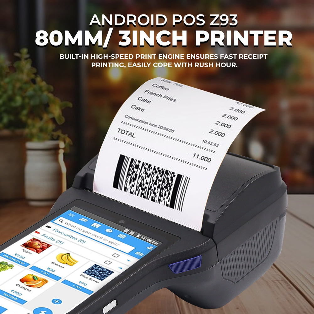 POS Machine with 80mm Printer, Android 13 & Free Billing Software